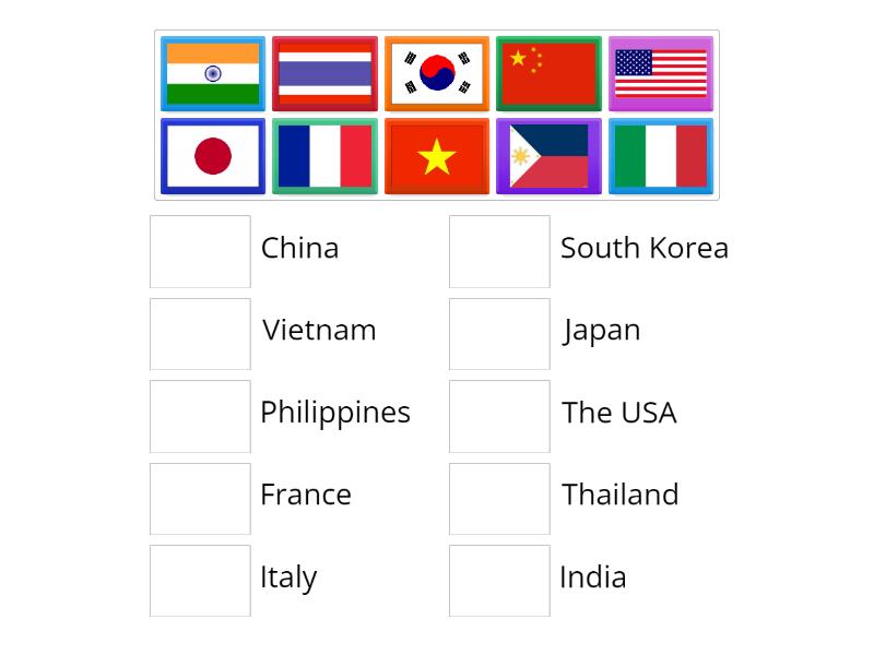 Hello - Country flags - Une las parejas