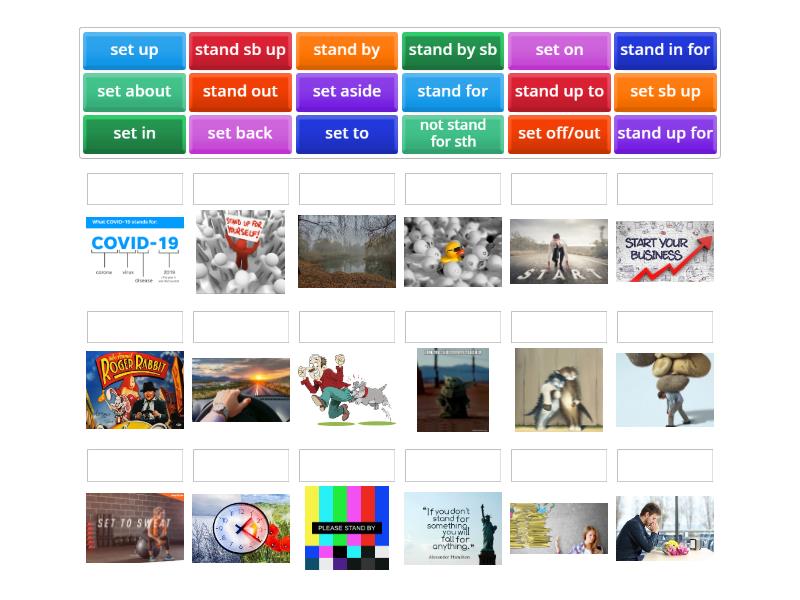 Phrasal verbs with Set and Stand - Match up