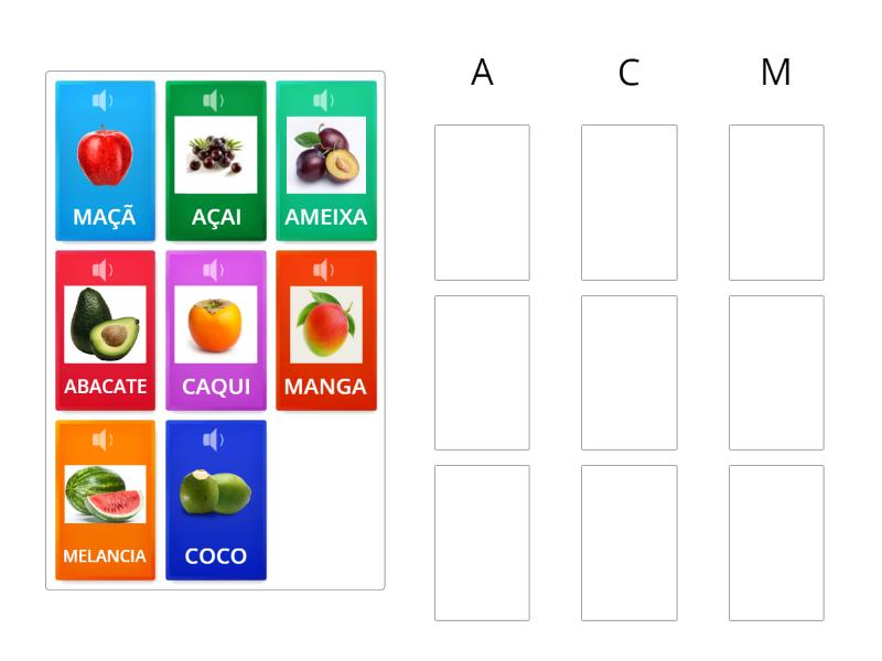 FRUTAS - Group sort