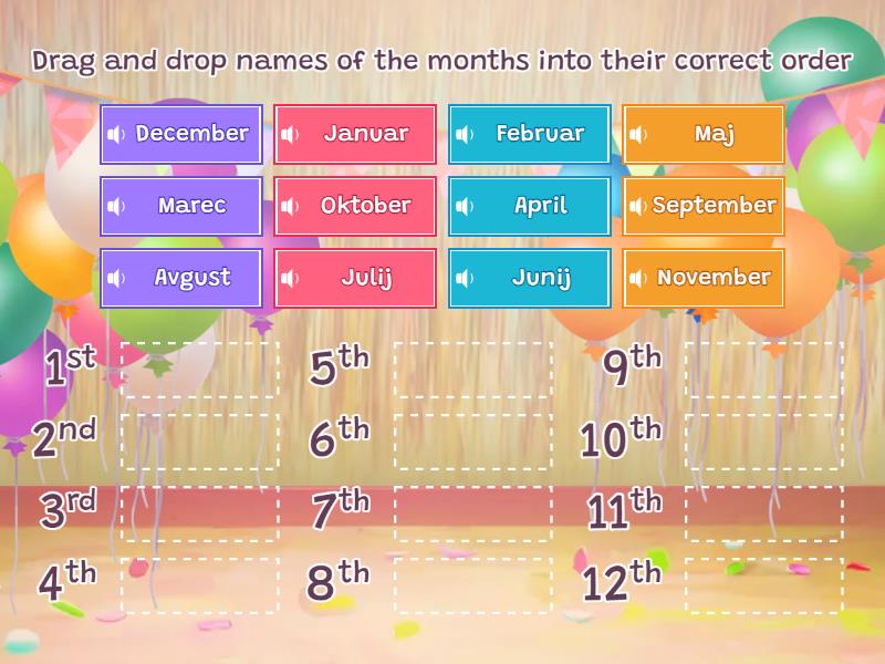 Lesson No 5: Months - Rank Order - Ordem de classificação