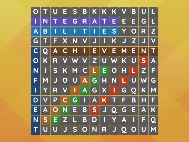 Project based learning: warm-up - Wordsearch