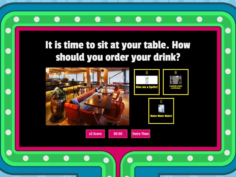 Restaurant - Gameshow quiz