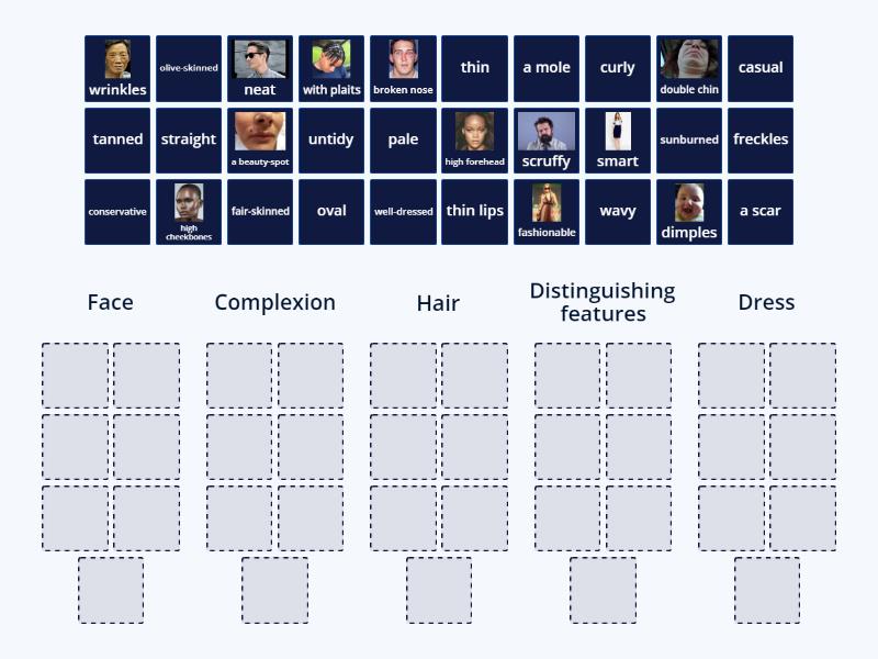 Describing physical appearance - Group sort