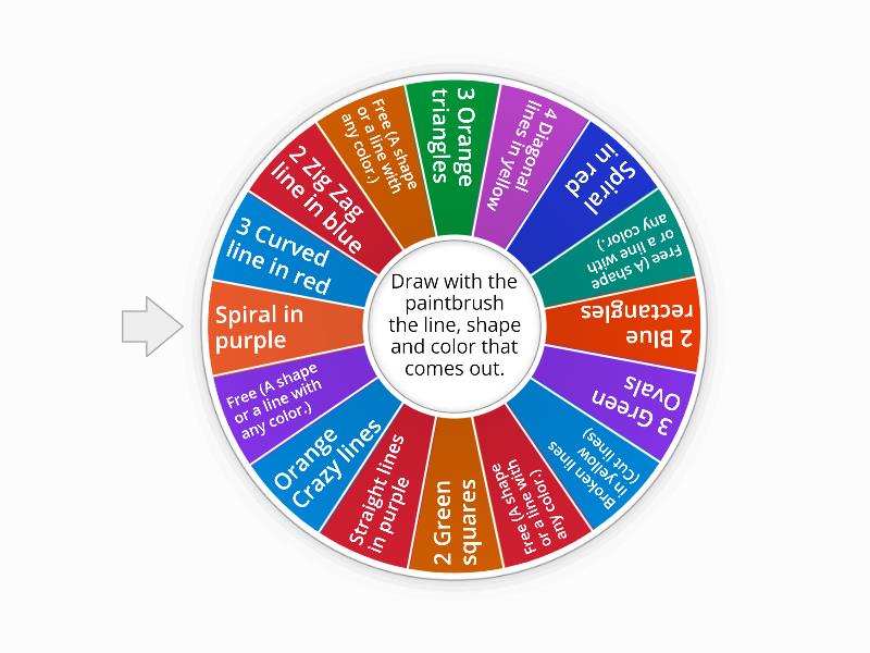 Wheel of Lines, Shapes and Colors in Art - Spin the wheel