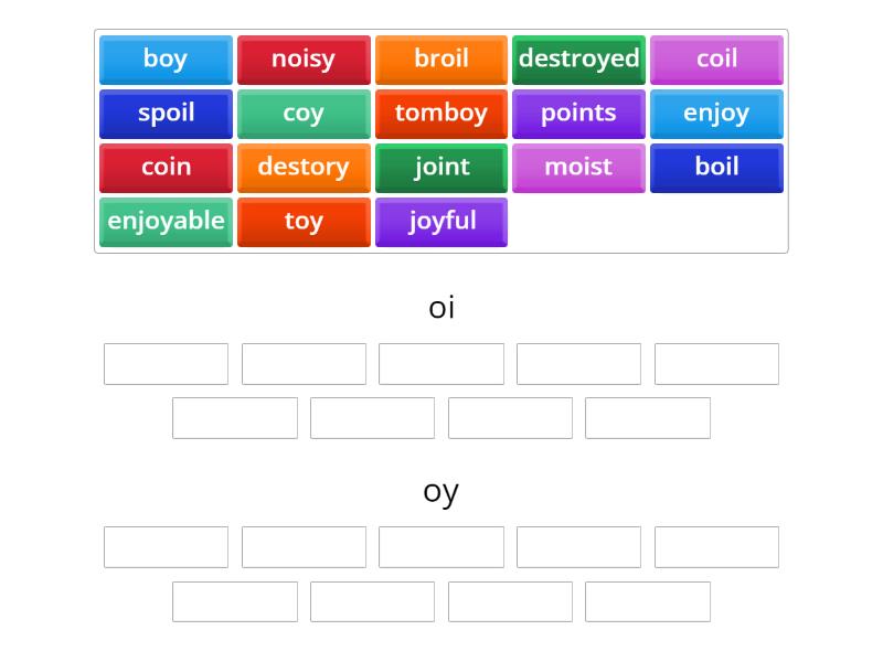 oi/oy Sorting Game - Group sort