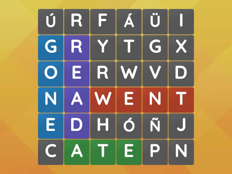 Find the Irregular verbs in past tense - Sopa de letras