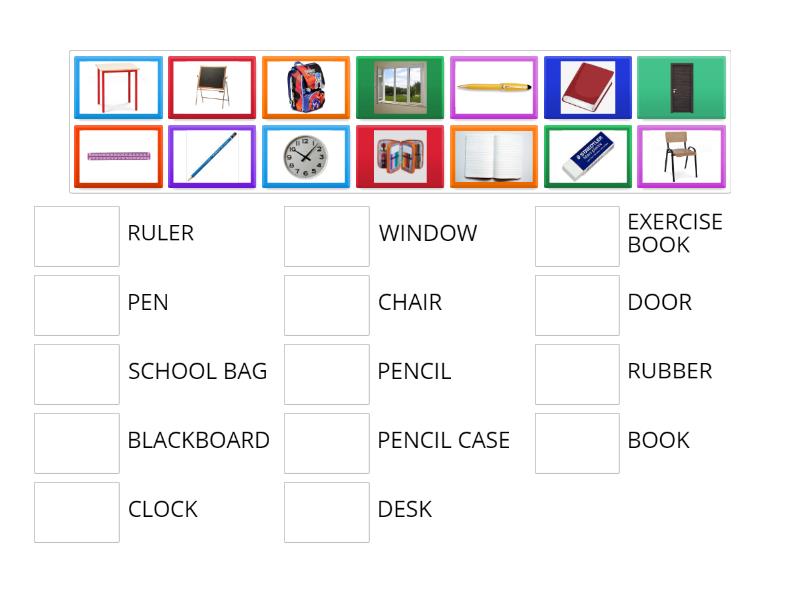 SCHOOL OBJECTS 1 - Match up