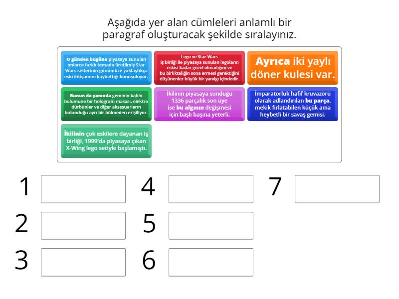 PARAGRAF OLUŞTURMA - Orden correcto