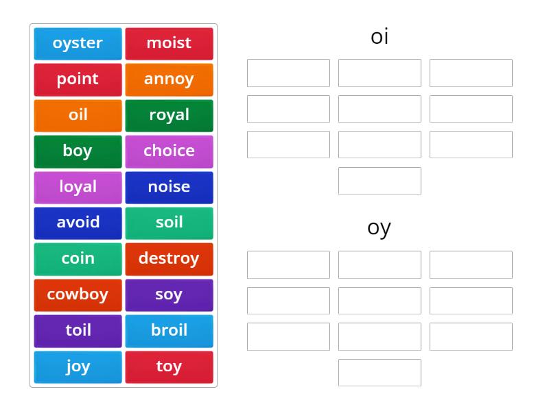 oi-oy words - Group sort