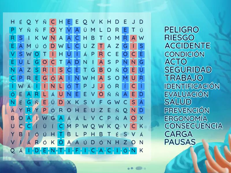 Seguridad y Salud en el Trabajo N°2 - Sopa de letras