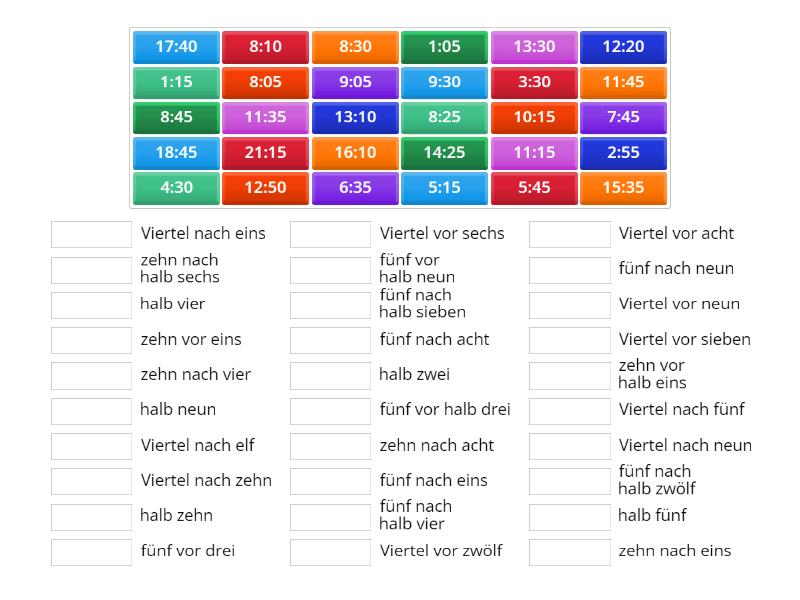Die Uhrzeit - Match up