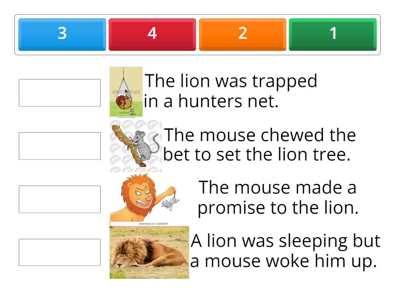 Story: Lion and the Mouse-Order of the Events - المطابقة