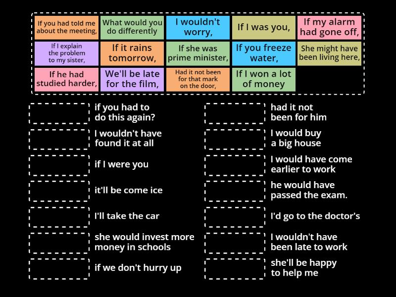 Conditionals! - Une las parejas
