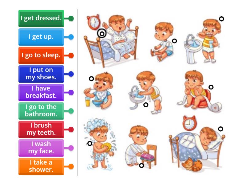 Daily Routines 1 - Labelled diagram