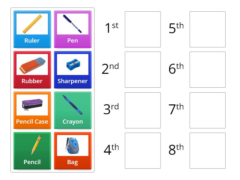 School Objects Order - Rank order