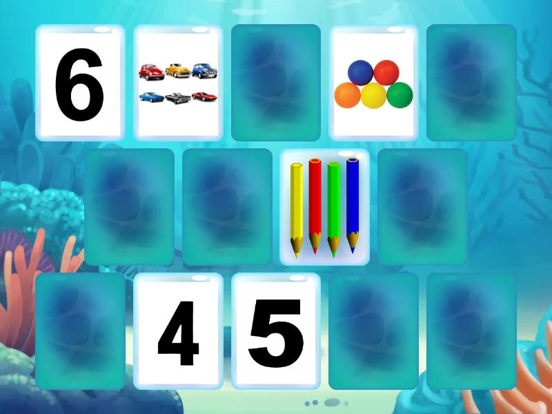 Pasangkan angka dengan gambar - Matching pairs