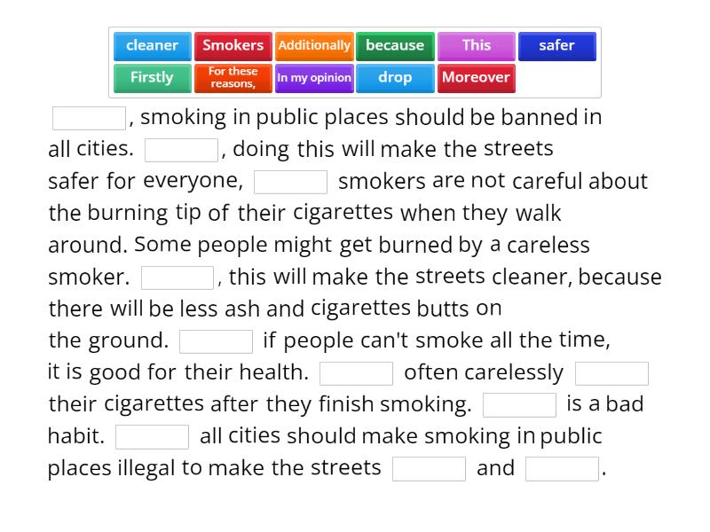 Argumentative Writing (smoking in public should be banned) - Complete ...