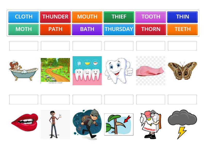 UNVOICED TH WORDS - Match up