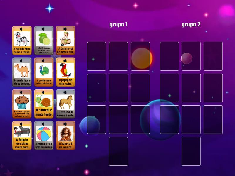 Organiza as frases. - Group sort