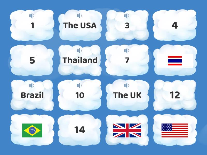 FF3, Unit 1, Lesson 1, flags and countries. - Matching pairs