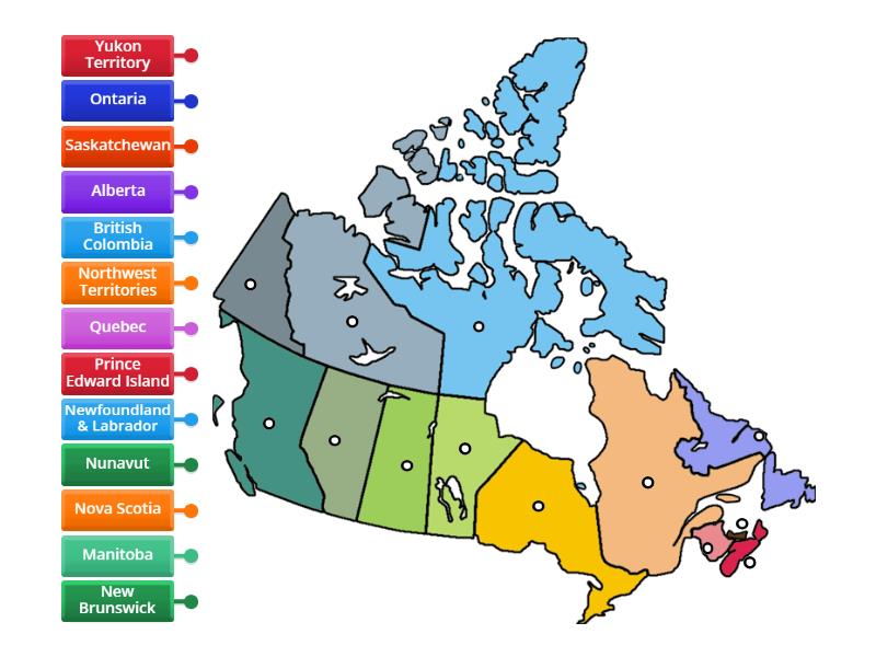 Map of Canada - Label - Labelled diagram