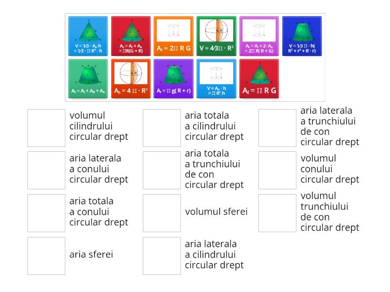 Formule ( corpuri rotunde) - Match up