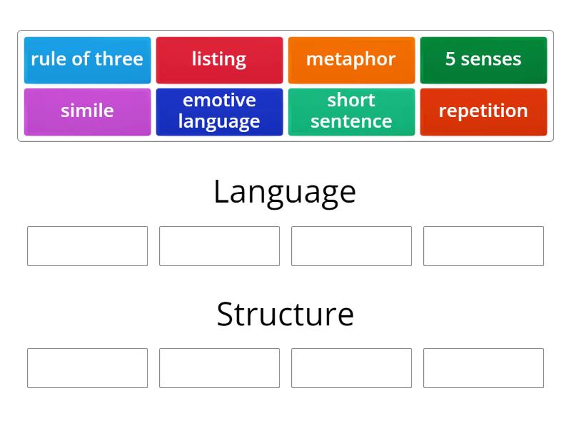 Language and structural features - Group sort