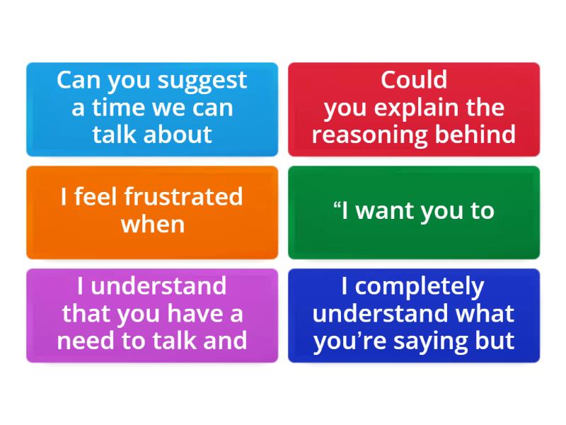 Assertive communication - Flip tiles