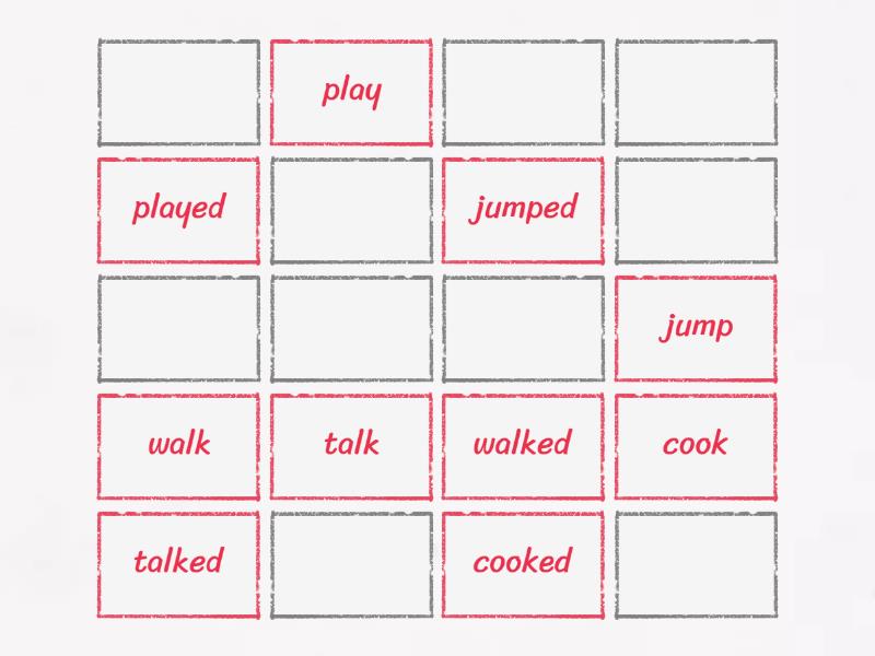REGULAR VERBS - PAST SIMPLE - Matching pairs