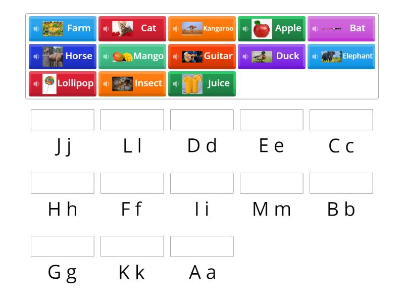 G1 Letter A - M - Match up