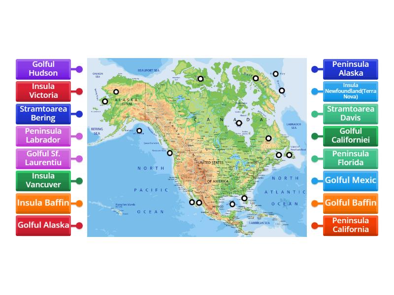 America-Pozitia Geografica - Labelled diagram