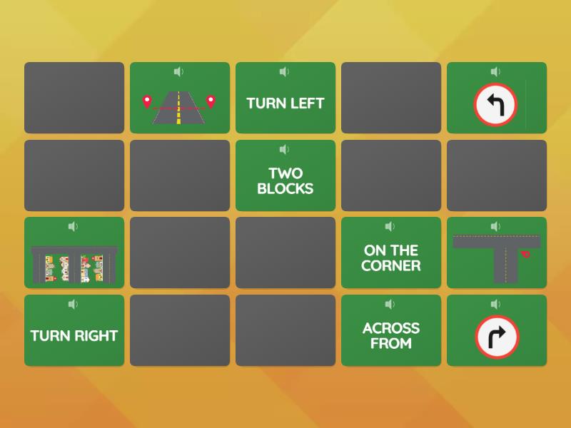 Matching game - Directions - Matching pairs