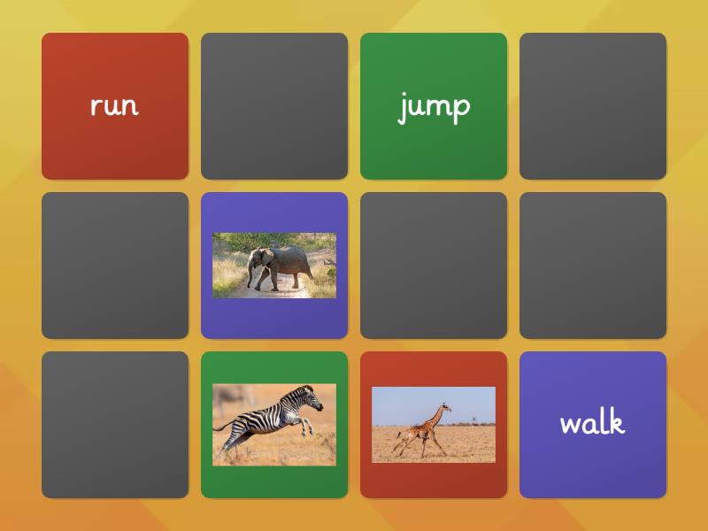 Walk/Jump animals - Matching pairs