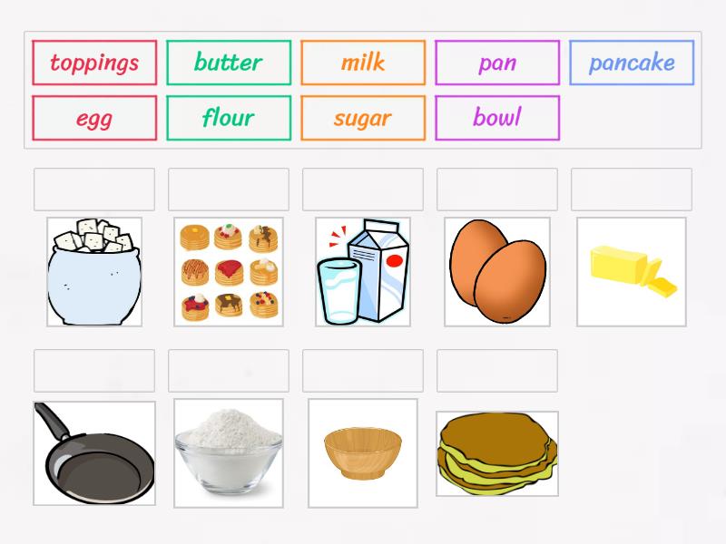 Pancake Day - Cooking vocabulary - Match up