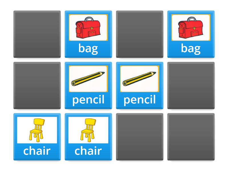 school things - Matching pairs