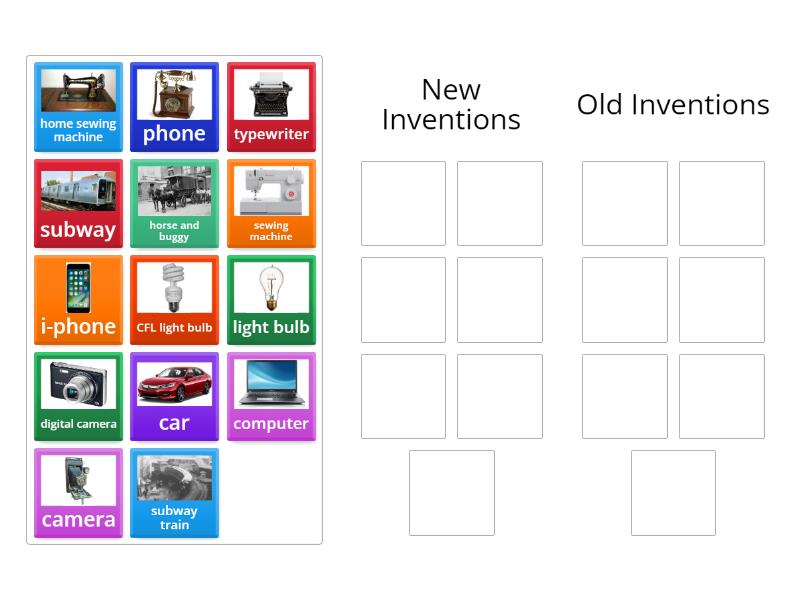 New and Old Inventions Sort - Group sort
