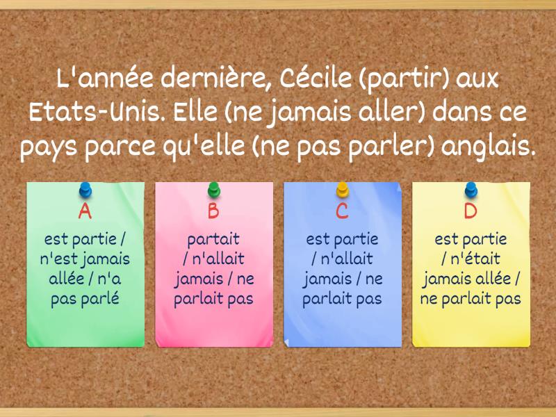 Grammaire B1 - Les temps du passé - Quiz