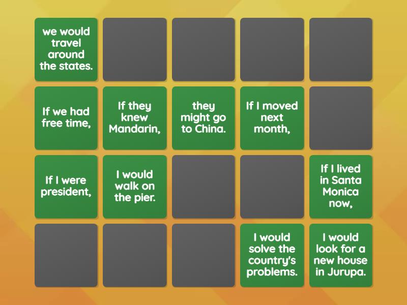 Evolve 5-Unit 9-Present and Future Unreal Conditional Sentences-Matching Sentence Halves ...