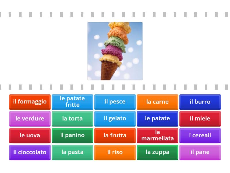 Il cibo 1 - Find the match