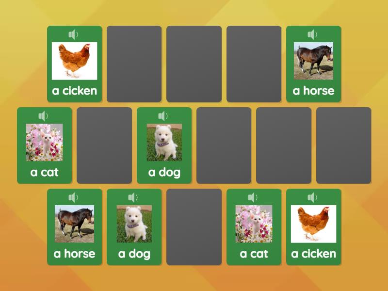 Domestic Animals - Matching pairs