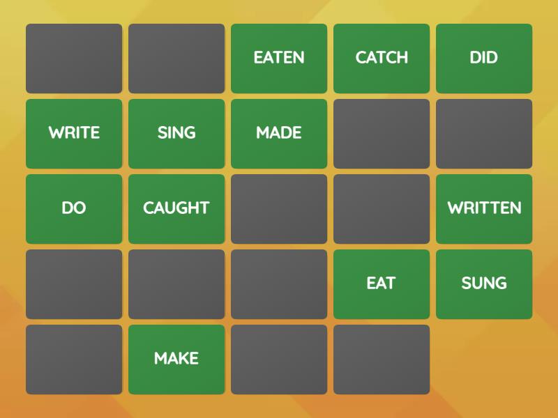 Past participle ( IRREGULAR VERBS ) - Matching pairs