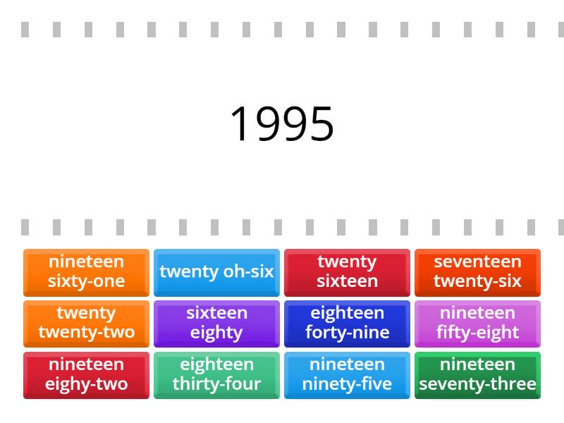 Years - Find the match