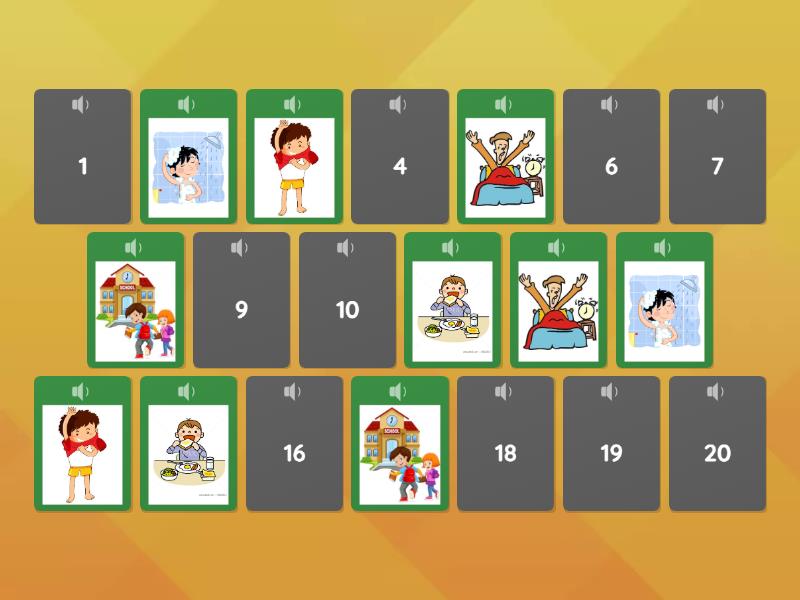daily routine - Matching pairs