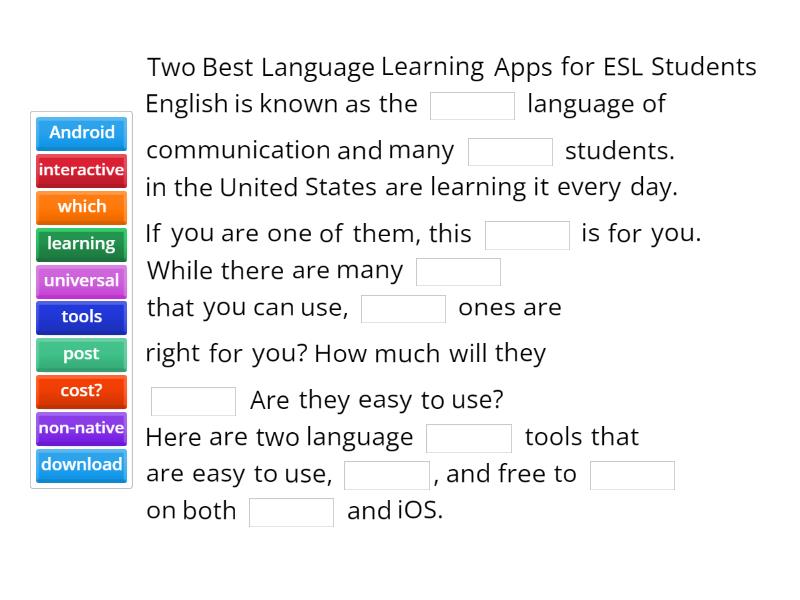 Intro Two Best Language Learning Apps For ESOL Students Complete The