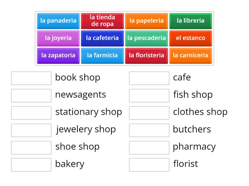 Spanish shops - Match up