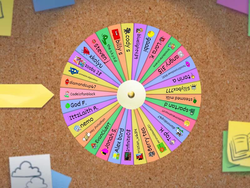 recommended characters from bfb/bfdia/idfb/bfdi/tpot 2 - Spin the wheel