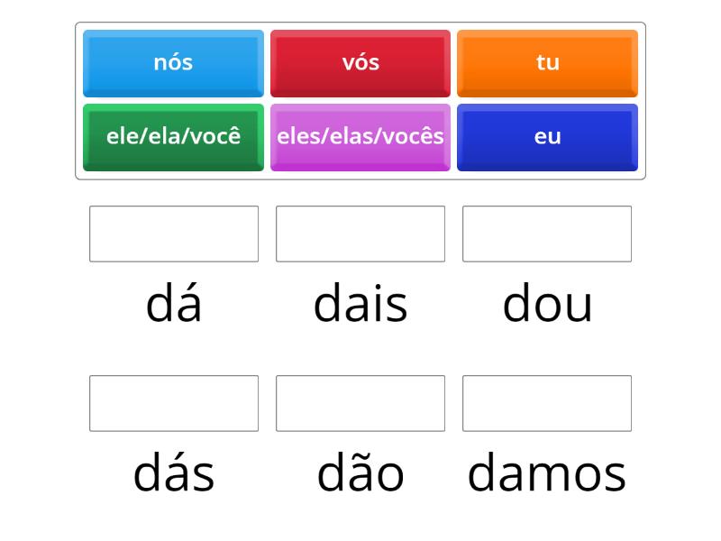DAR - Presente do indicativo - Une las parejas