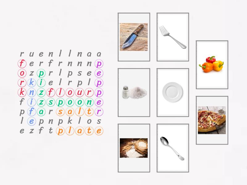 Pizza vocabulary - Wordsearch