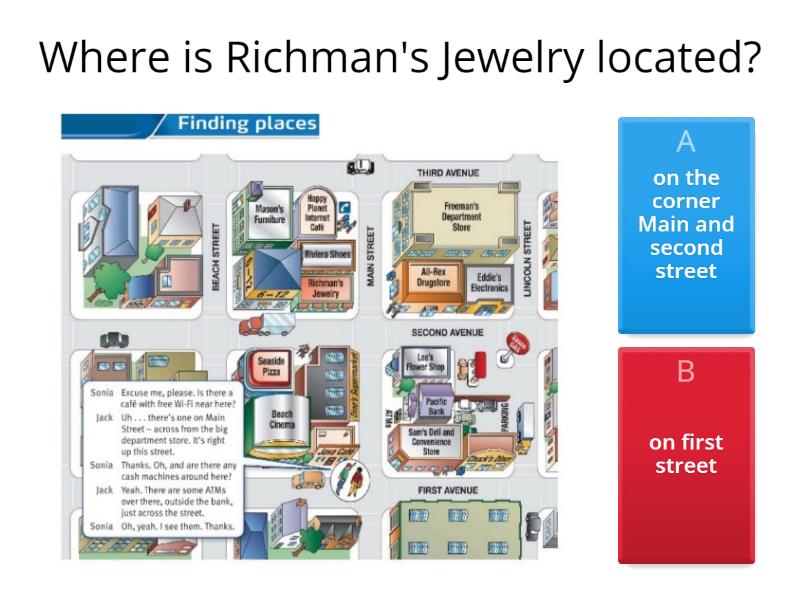 Finding places - Quiz