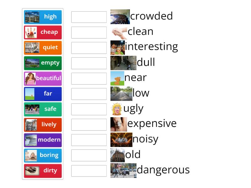 Complete PET for schools oppositive adjectives - Match up